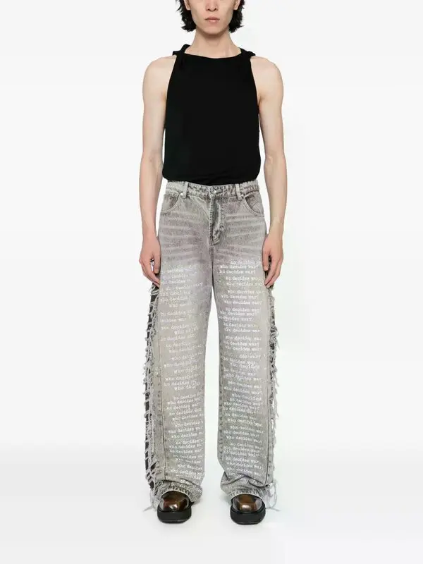 WHO DECIDES WAR Ultra Flared Scripture Jeans