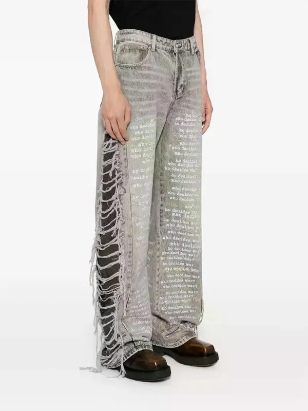 WHO DECIDES WAR Ultra Flared Scripture Jeans