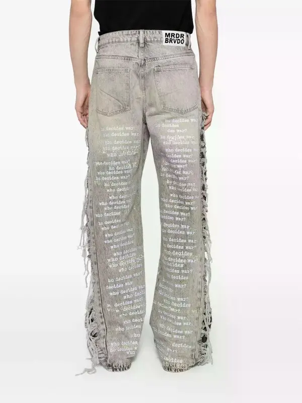 WHO DECIDES WAR Ultra Flared Scripture Jeans