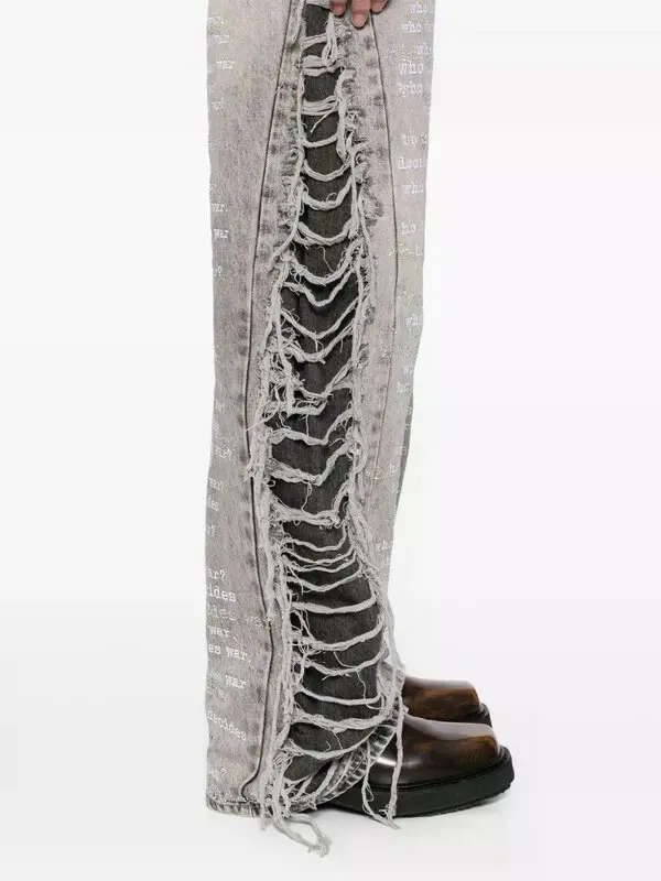 WHO DECIDES WAR Ultra Flared Scripture Jeans