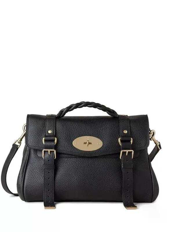 Mulberry Alexa Braided Handle Buckle Tote Bag - Black