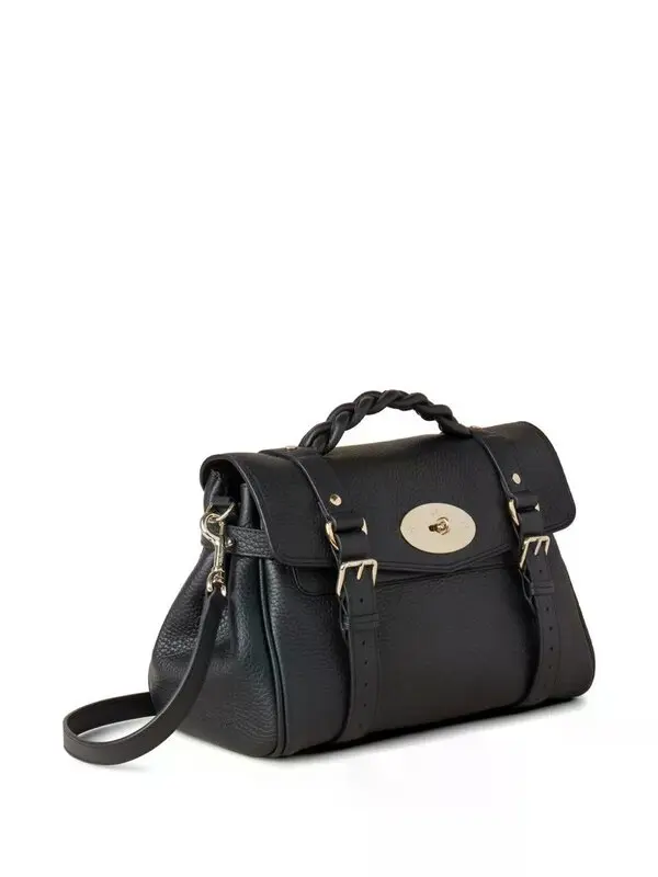 Mulberry Alexa Braided Handle Buckle Tote Bag - Black