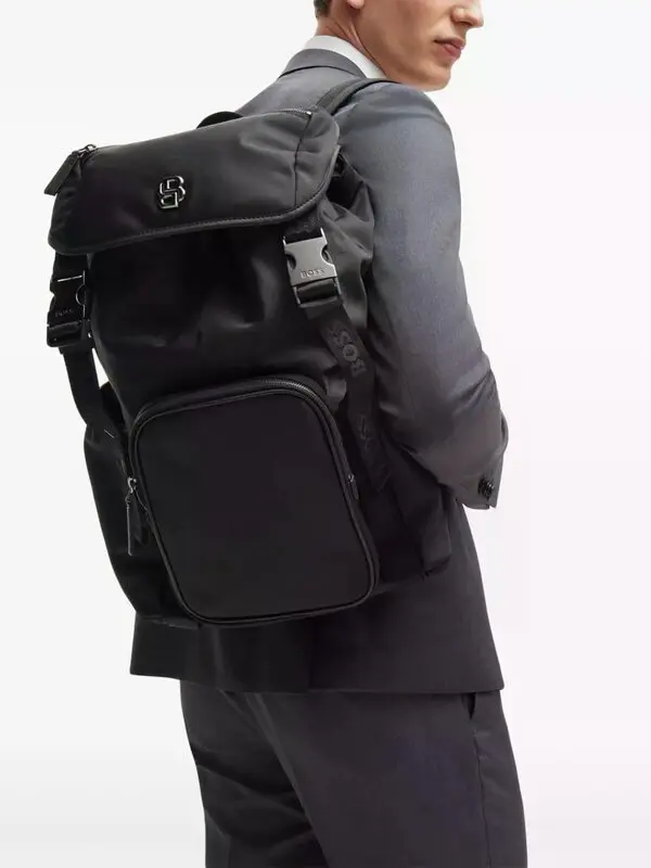 BOSS Twill Backpack With Double B Monogram