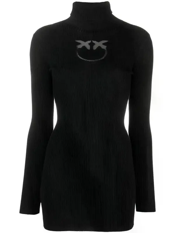 Pinko Intarsia-knit Logo Roll-neck Jumper