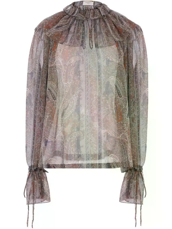 Saint Laurent Paisley-print Silk Blouse