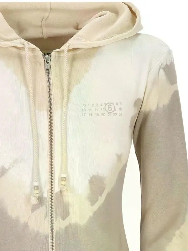 MAISON MARGIELA Tie-dye Zip-up Hoodie - Neutrals