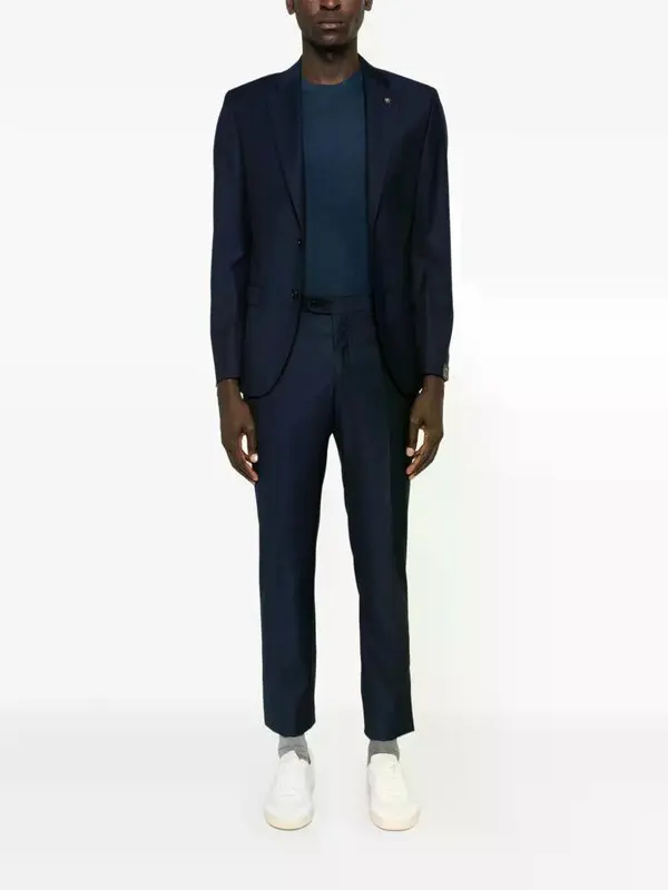 MANUEL RITZ Patterned-jacquard Suit - Blue