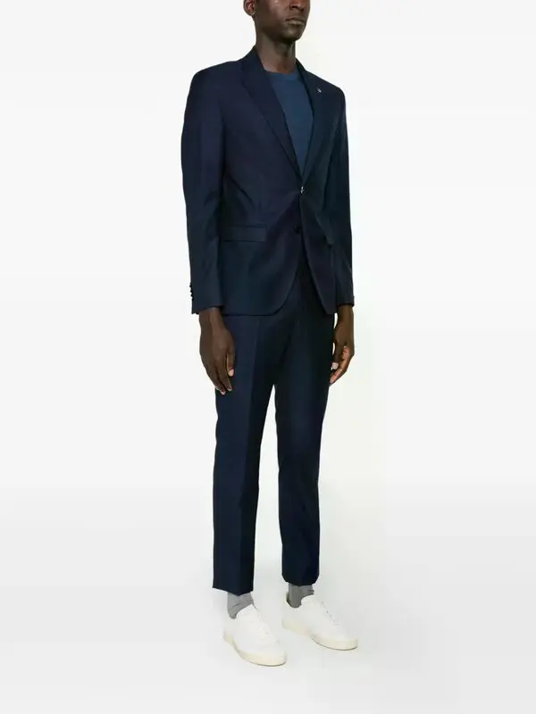 MANUEL RITZ Patterned-jacquard Suit - Blue