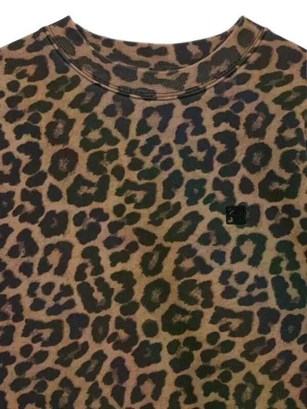 ANINE BING Leopard Print Cotton Sweatshirt - Brown