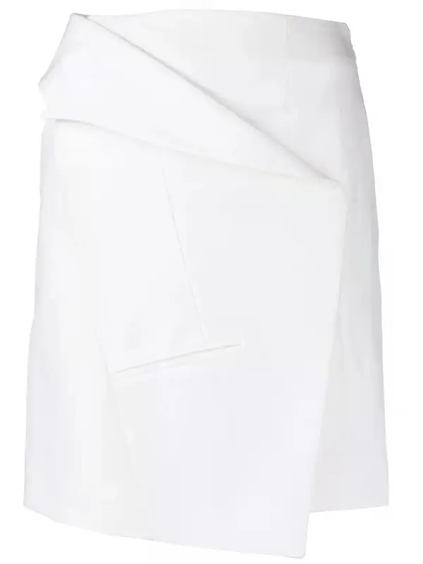 Alexander McQueen Asymmetric Wool Miniskirt - White