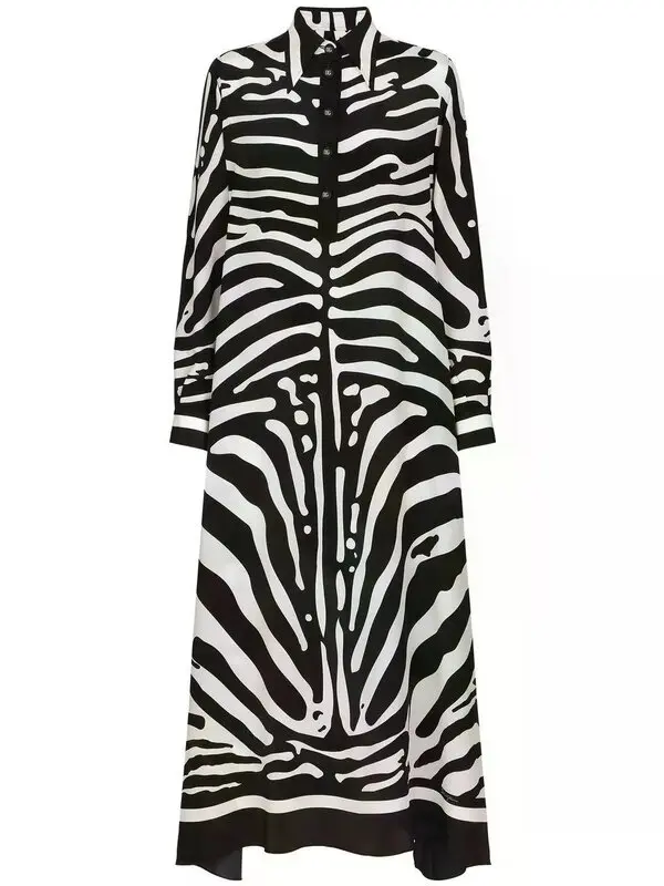 Dolce & Gabbana Zebra-print Crepe-de-chine Caftan
