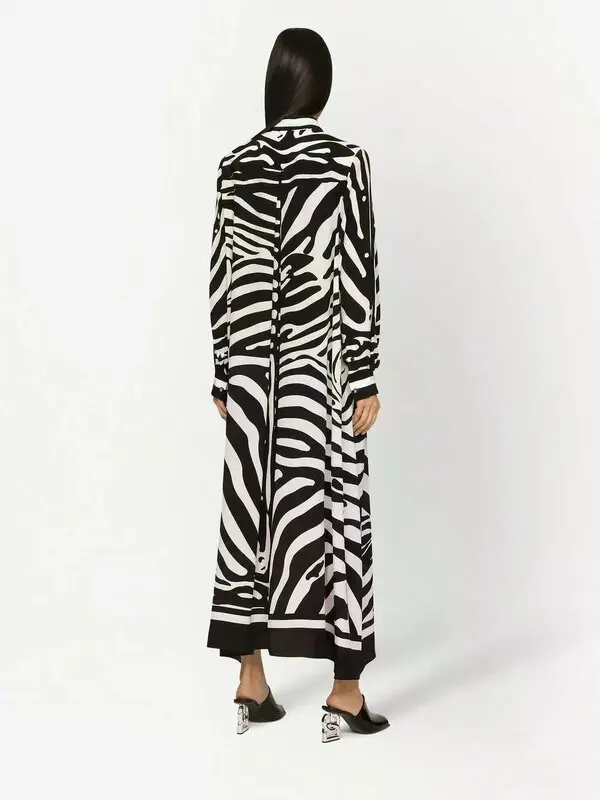 Dolce & Gabbana Zebra-print Crepe-de-chine Caftan