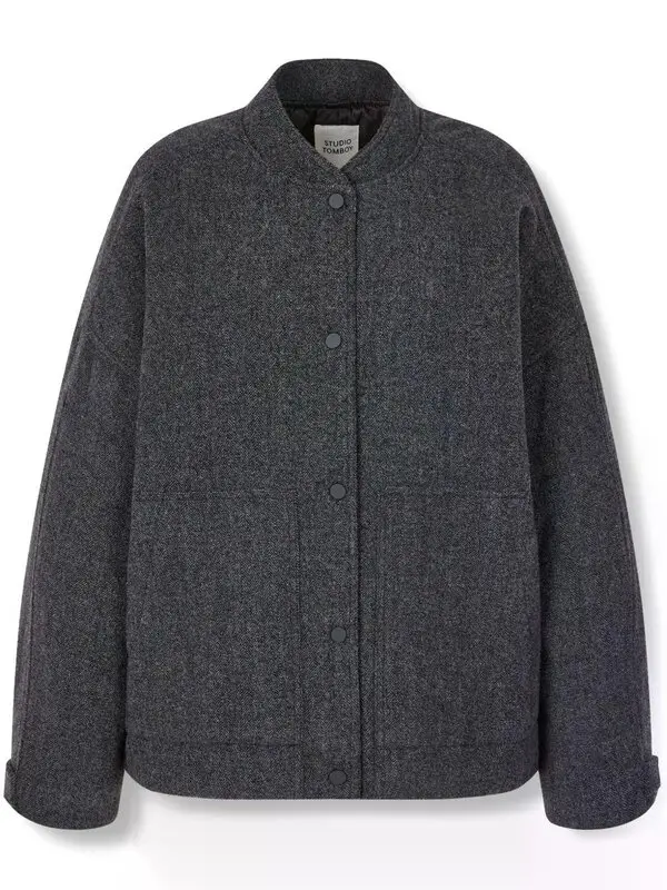 STUDIO TOMBOY Textured Wool-blend Press-stud Jacket