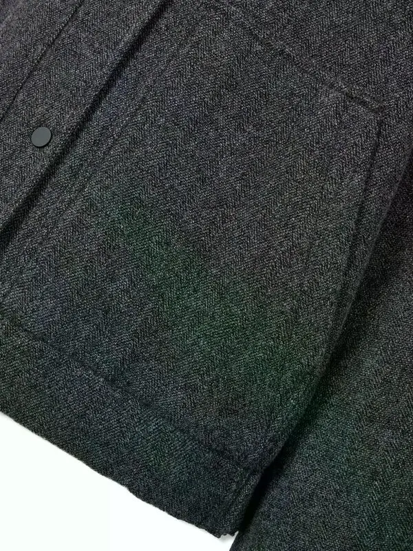 STUDIO TOMBOY Textured Wool-blend Press-stud Jacket