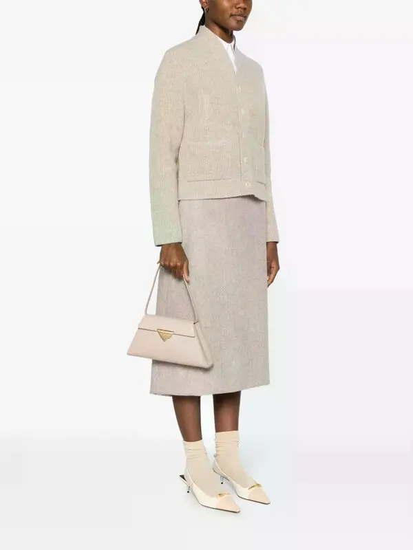 Prada Triangle-logo Leather Shoulder Bag - Pink