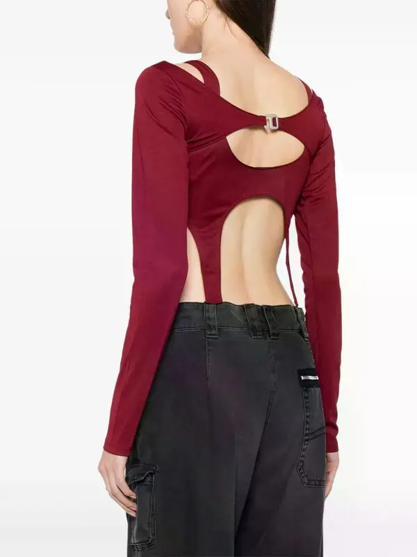 HELIOT EMIL Long-sleeved Cropped Top - Red