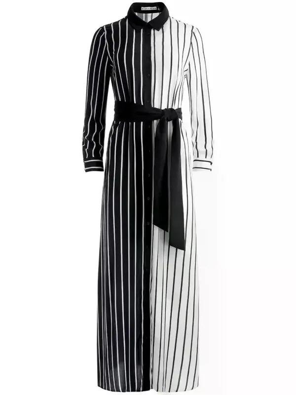 Alice + Olivia Chassidy Striped Maxi Shirtdress