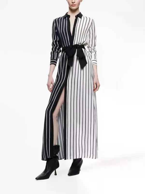 Alice + Olivia Chassidy Striped Maxi Shirtdress