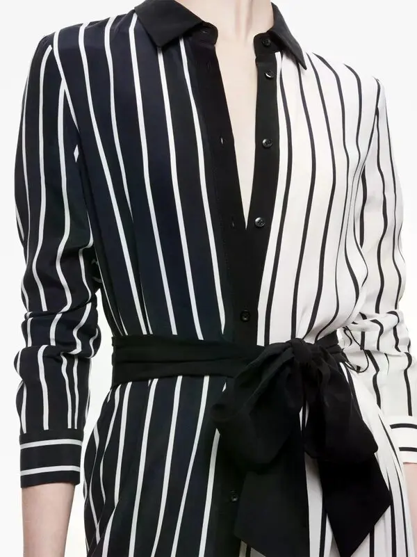 Alice + Olivia Chassidy Striped Maxi Shirtdress