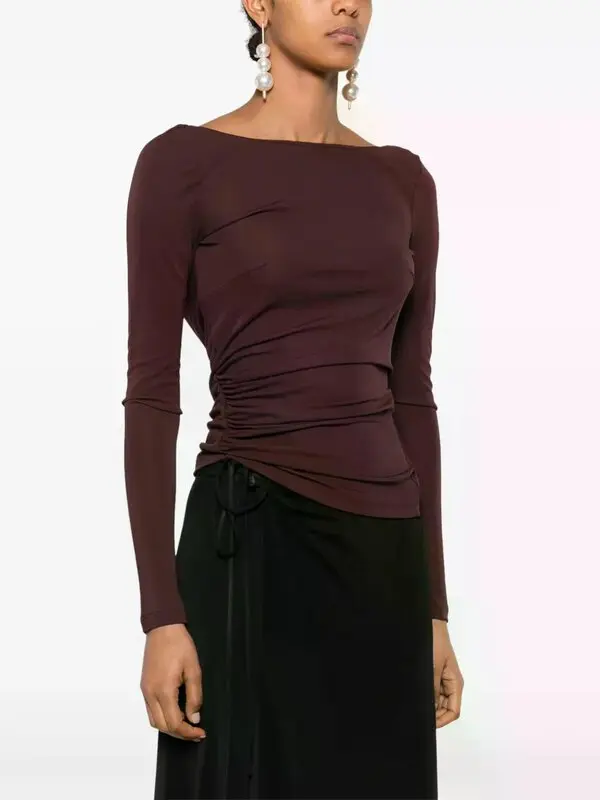 Elisabetta Franchi Draped Boat Neck Top