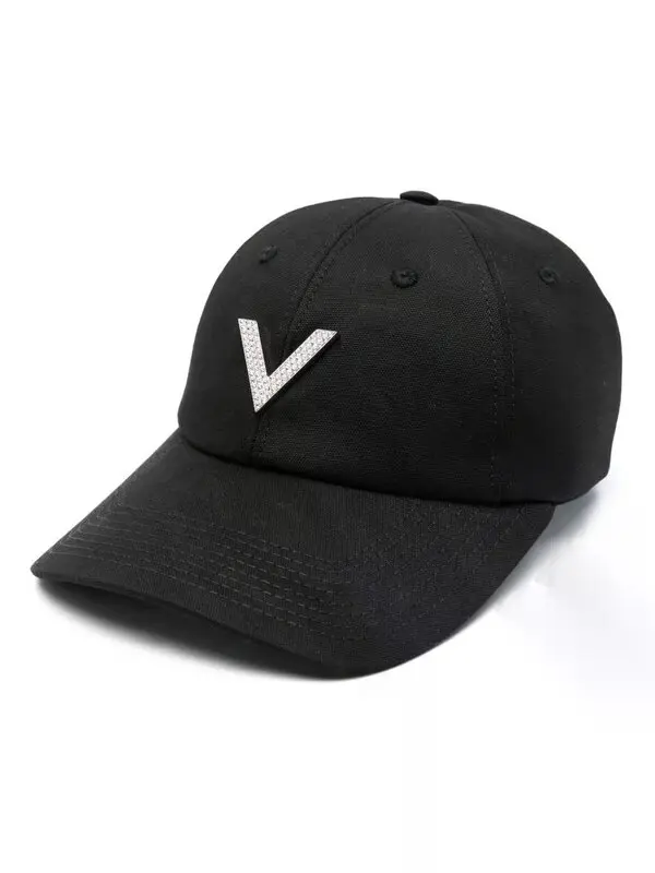 Valentino Garavani Vlogo Crystal-embellished Cap - Black