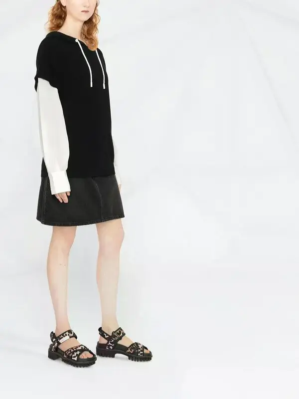 Max & Moi Two-tone Drawstring Hoodie