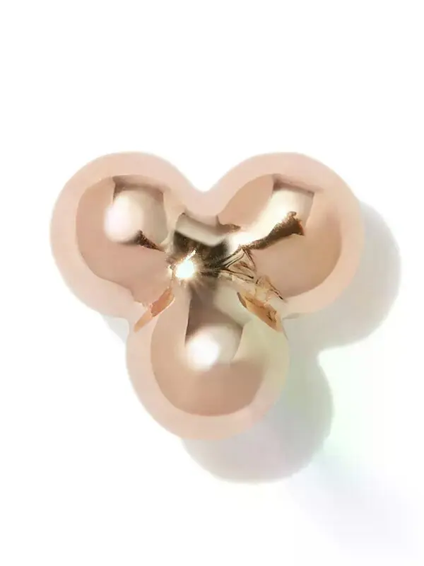 MARIA TASH 18kt Rose Gold Three Ball Trinity Earring - Pink