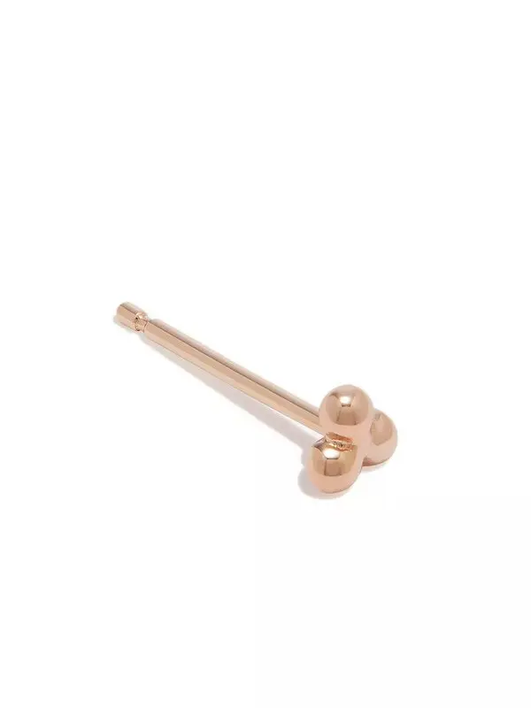 MARIA TASH 18kt Rose Gold Three Ball Trinity Earring - Pink