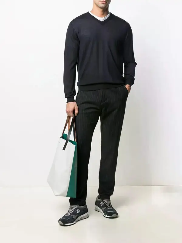 CRUCIANI Long-sleeve V-neck Jumper - Blue