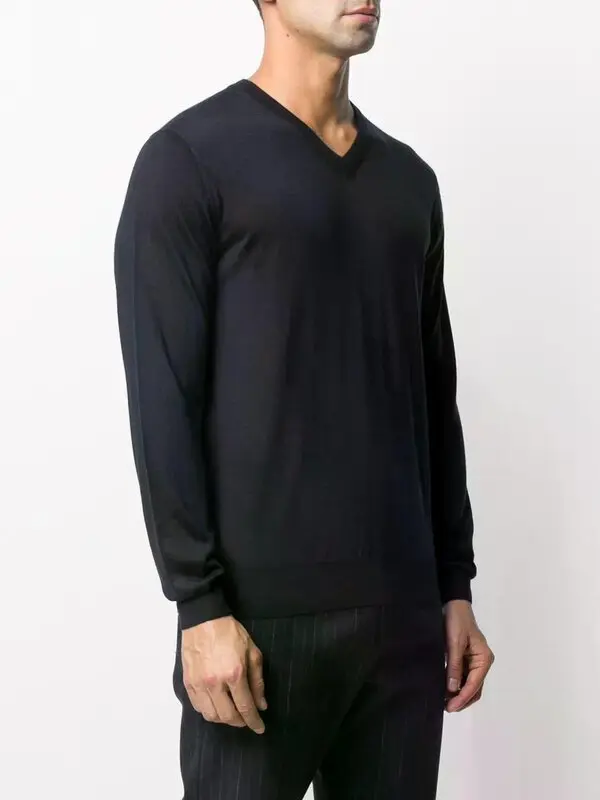CRUCIANI Long-sleeve V-neck Jumper - Blue