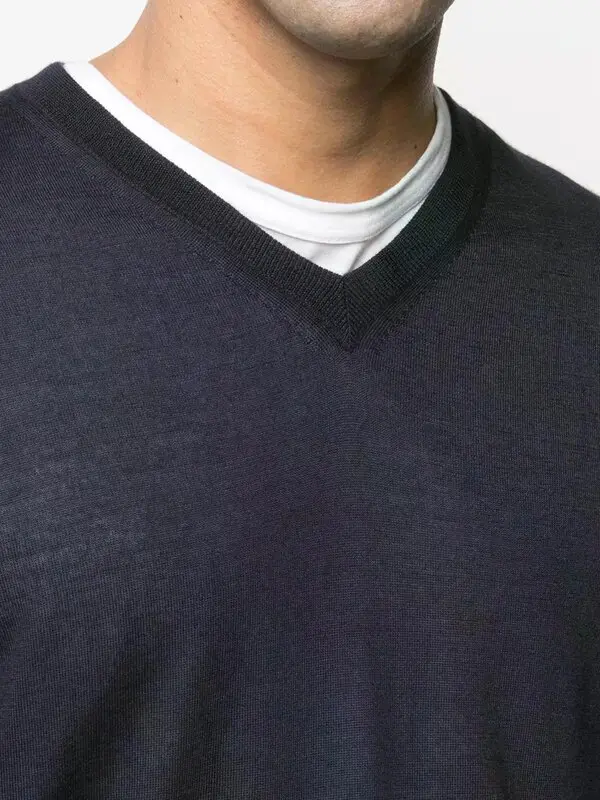 CRUCIANI Long-sleeve V-neck Jumper - Blue