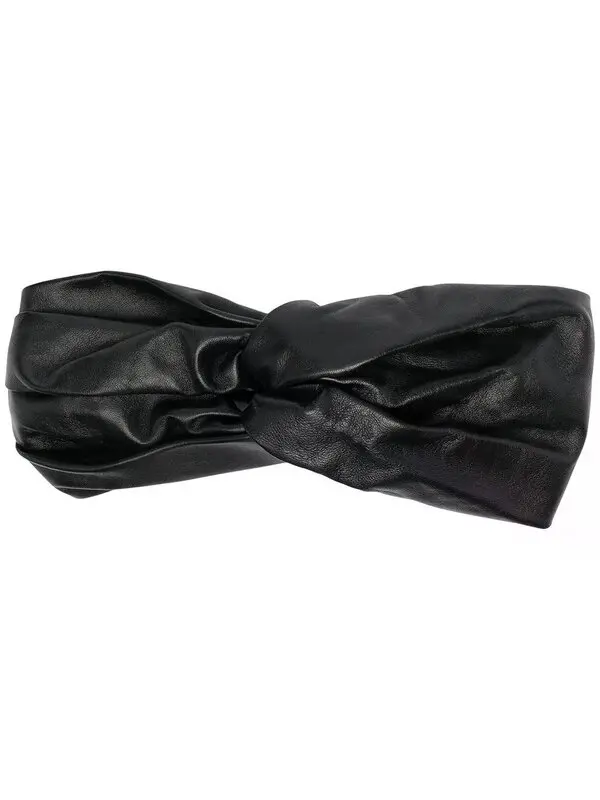 MANOKHI Leather Headband - Black