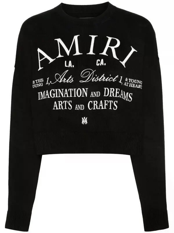 Amiri Logo-embroidered Cotton Jumper - Black