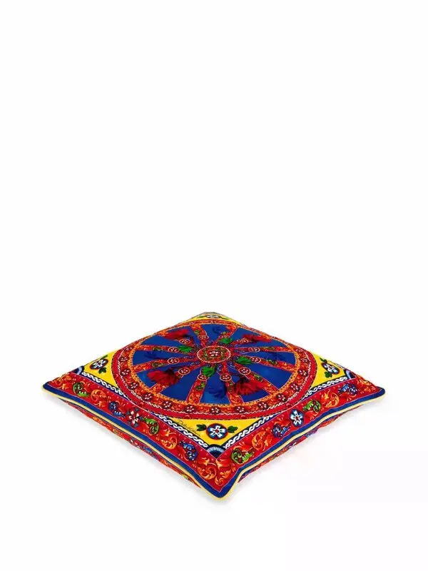 Dolce & Gabbana Medium Carretto-print Velvet Cushion