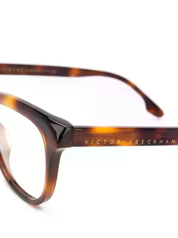 Victoria Beckham Rectangular Tortoiseshell Eyeglasses