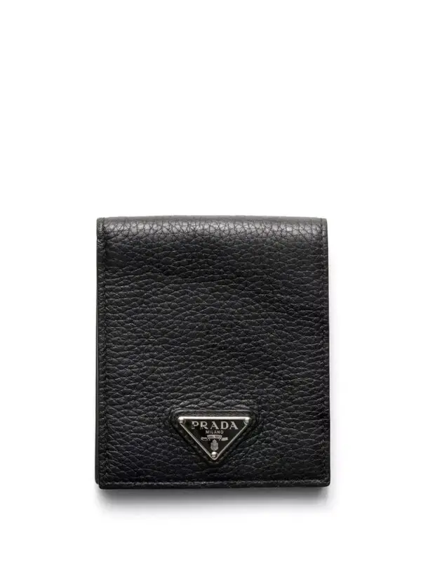 Prada Logo Leather Wallet - Black
