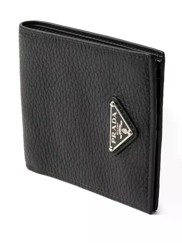 Prada Logo Leather Wallet - Black