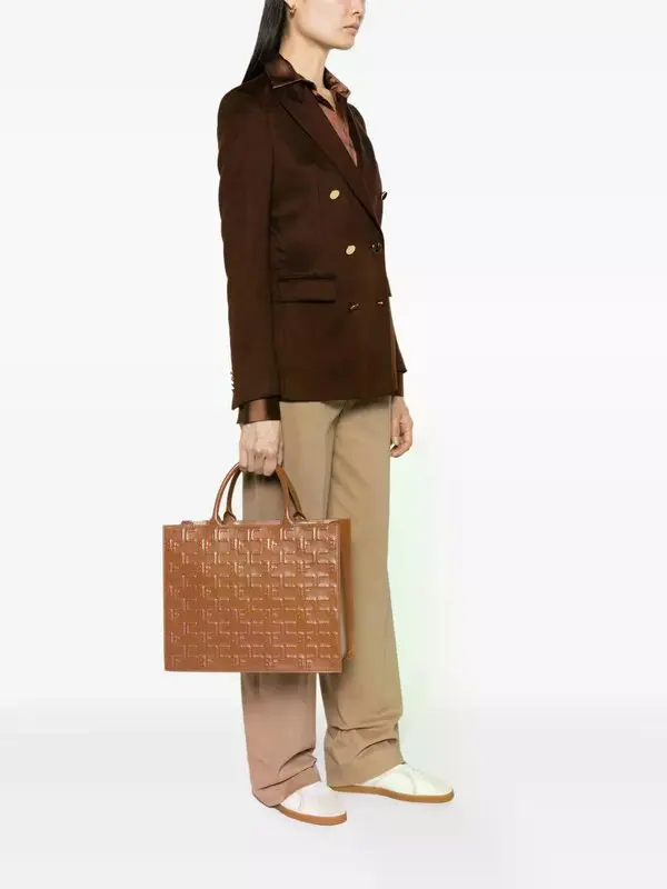 Elisabetta Franchi Monogram Embossed Tote Bag