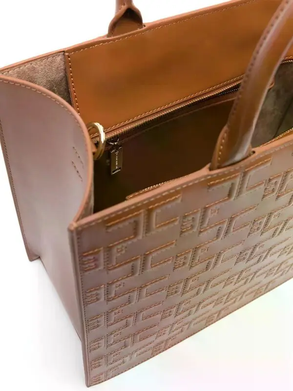 Elisabetta Franchi Monogram Embossed Tote Bag