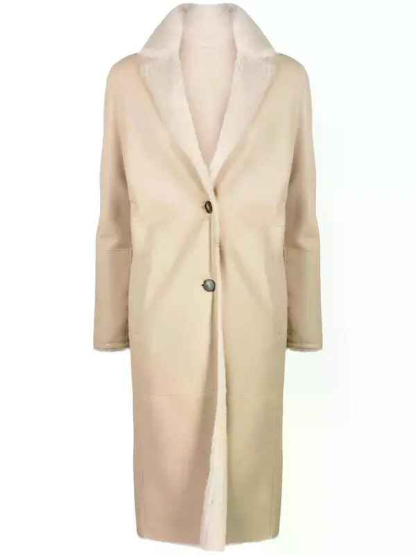 LISKA Sheepskin Button-up Coat
