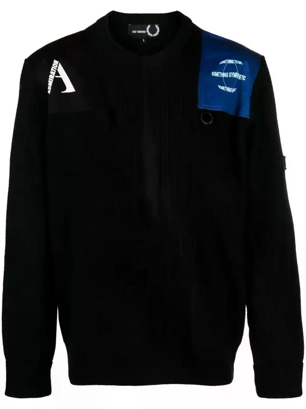 Raf Simons X Fred Perry Patch-details Wool Jumper