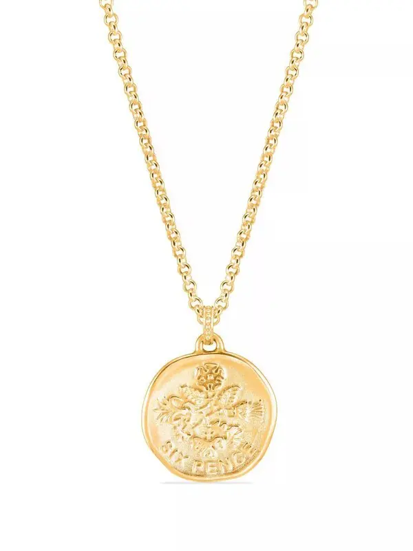 DOWER & HALL Lucky Sixpence Medallion Pendant Necklace - Gold