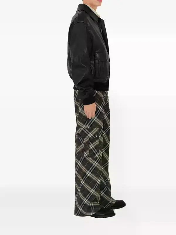 Burberry Checked Wool Tailored Trousers