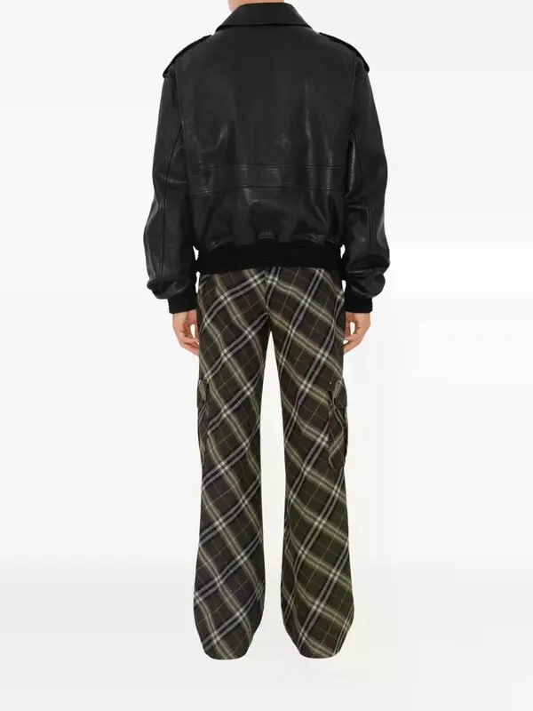 Burberry Checked Wool Tailored Trousers