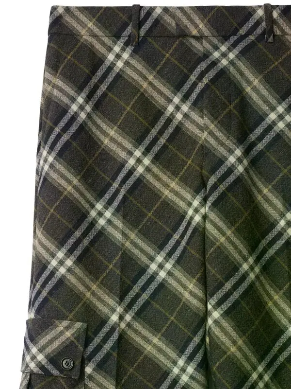 Burberry Checked Wool Tailored Trousers