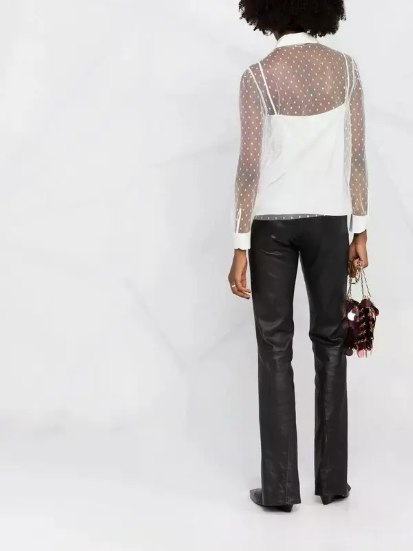 Red Valentino Point D'esprit Pussy-bow Blouse