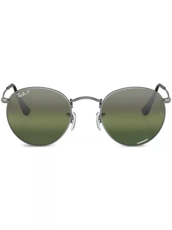 Ray-ban Round Metal Chromance Round-frame Sunglasses - Grey