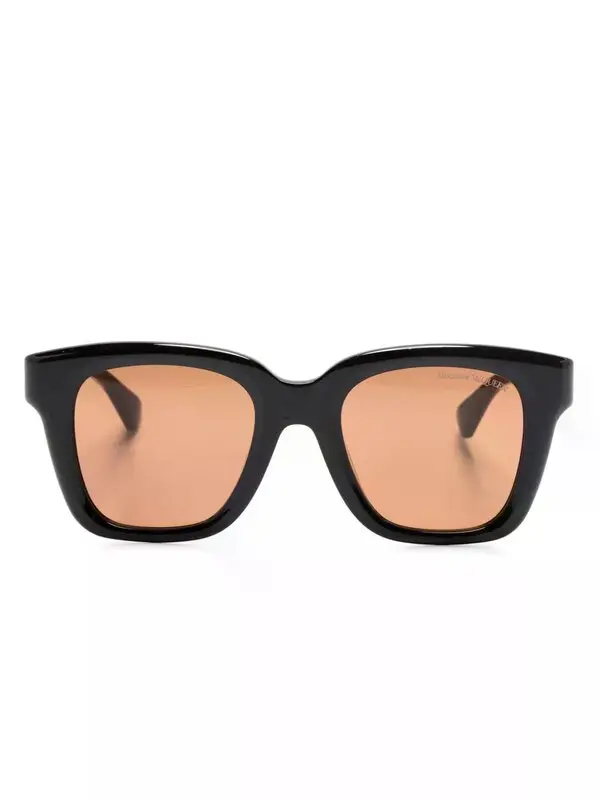 Alexander McQueen Skull-appliqué Square-frame Sunglasses - Black