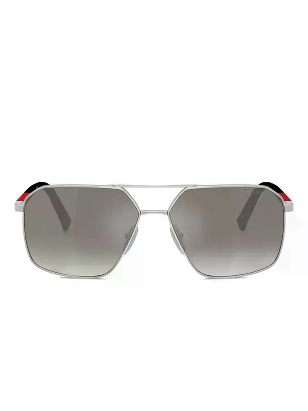 Prada Geometric Frame Sunglasses - Silver