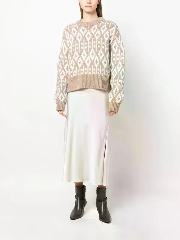 Brunello Cucinelli Crew Neck Printed Cashmere Jumper